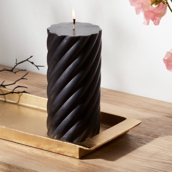 Threshold | Accents | New 2 Threshold Black 3x6 Twisted Pillar Candles ...